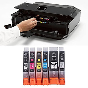 Hilitand Multi Colors Inkjet Cartridge ABS Housing Printer Ink Cartridges Smoothly Ink Output Inkjet Cartridge for Printer Part Replacement (BK BK C M Y GY 6 Colors)