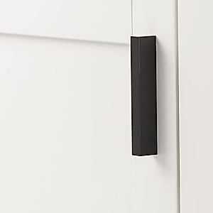 Hickory Hardware 1 Pack Solid Core Kitchen Cabinet Pulls, Luxury Cabinet Handles, Hardware for Doors & Dresser Drawers, 3 Inch Hole Center, Flat Onyx, Streamline Collection