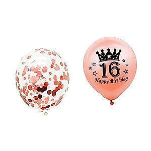NOLITOY 20pcs 16 confetti balloons party balloons supplies printing balloons number ballons rose gold balloon garland decor birthday balloons latex balloons decorate balloon supplies baby
