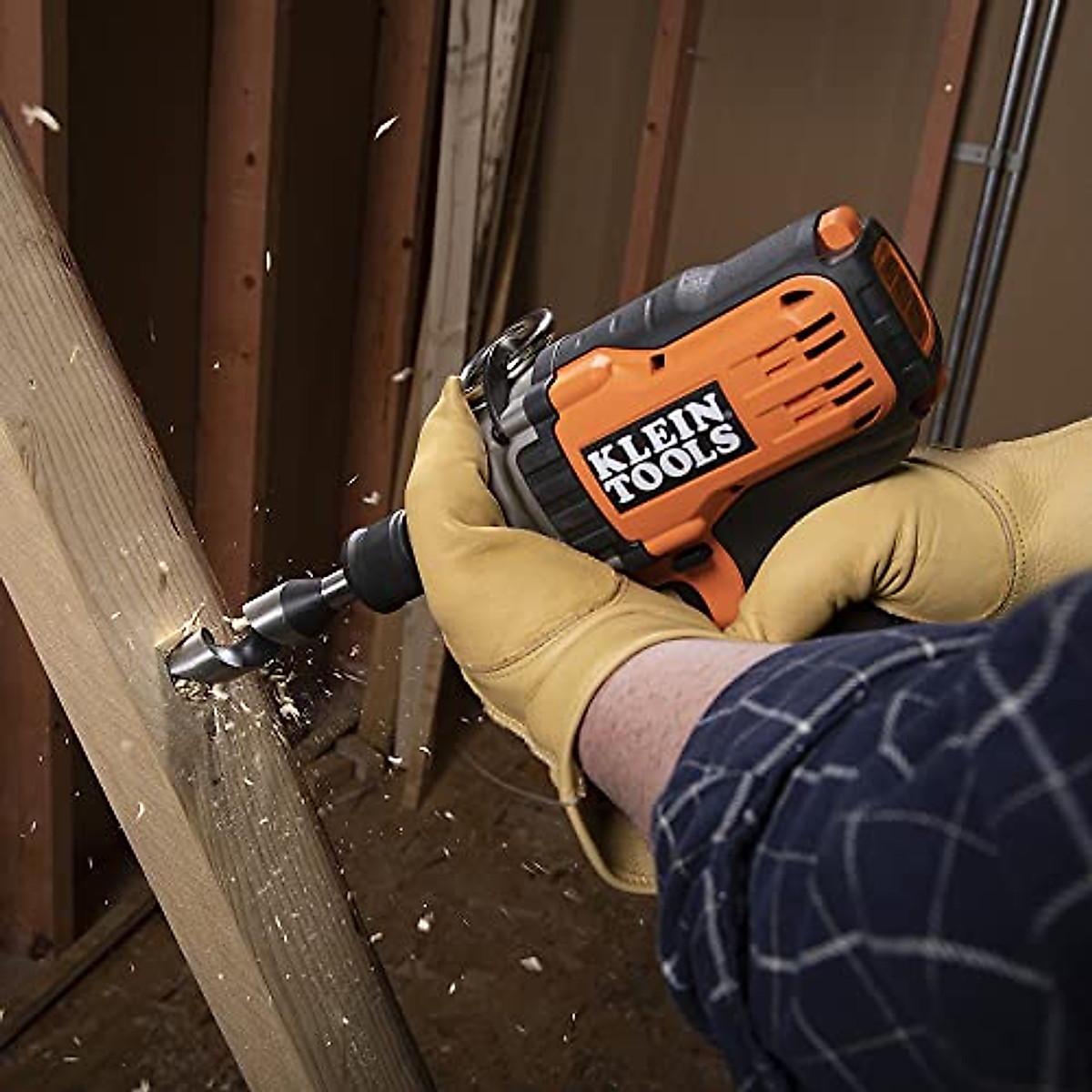 Klein Tools 53404 Steel Ship Auger Bit with Screw Point, 7/8-Inch Bit x 4-Inch Twist Length For Drilling Through Wood with Nails