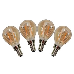 CTKcom 2 Watt G45/G14 E12 Base LED Bulbs, Amber Glass Vintage Antique Dimmable led Bulb 120V 2200K Warm White 100 lumens 25 Watt Equivalent,4 Pack