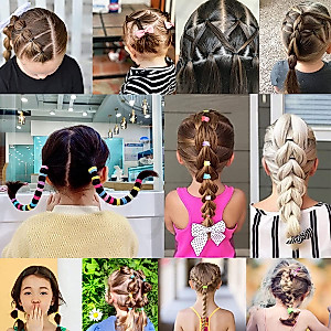 YANRONG Ponytail Holders and Scrunchies For Girls and Women, Traceless Elastic Ropes and Rubber Bands For Hair, Baby and Kids (2155PCS) Mix