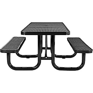 Global Industrial 8' ADA Rectangular Picnic Table, Expanded Metal, Black (96" Long)