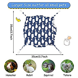 XINRUI 3 Tier Ferret Rat Hammock,Guinea Pig Cage Accessories,13.7x13.7 Inches,Pet Cage Hanging Bunkbed Hammock for Small Animals,Guinea Pig,Ferret,Kitten,Squirrel,Chinchilla, Rat,Parrot(Blue)