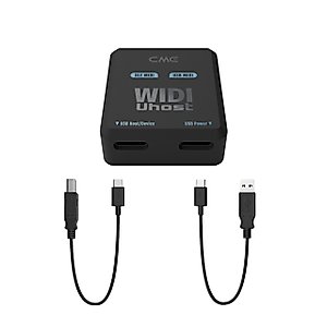 CME WIDI Uhost + USB-B OTG cable pack - Bluetooth USB MIDI Interface + USB host for Class Compliant USB MIDI devices via USB-B (printer) port