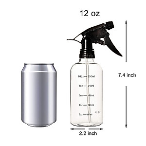 Youngever 6 Pack Empty Plastic Spray Bottles, Spray Bottles for Hair and Cleaning Solutions (12oz)