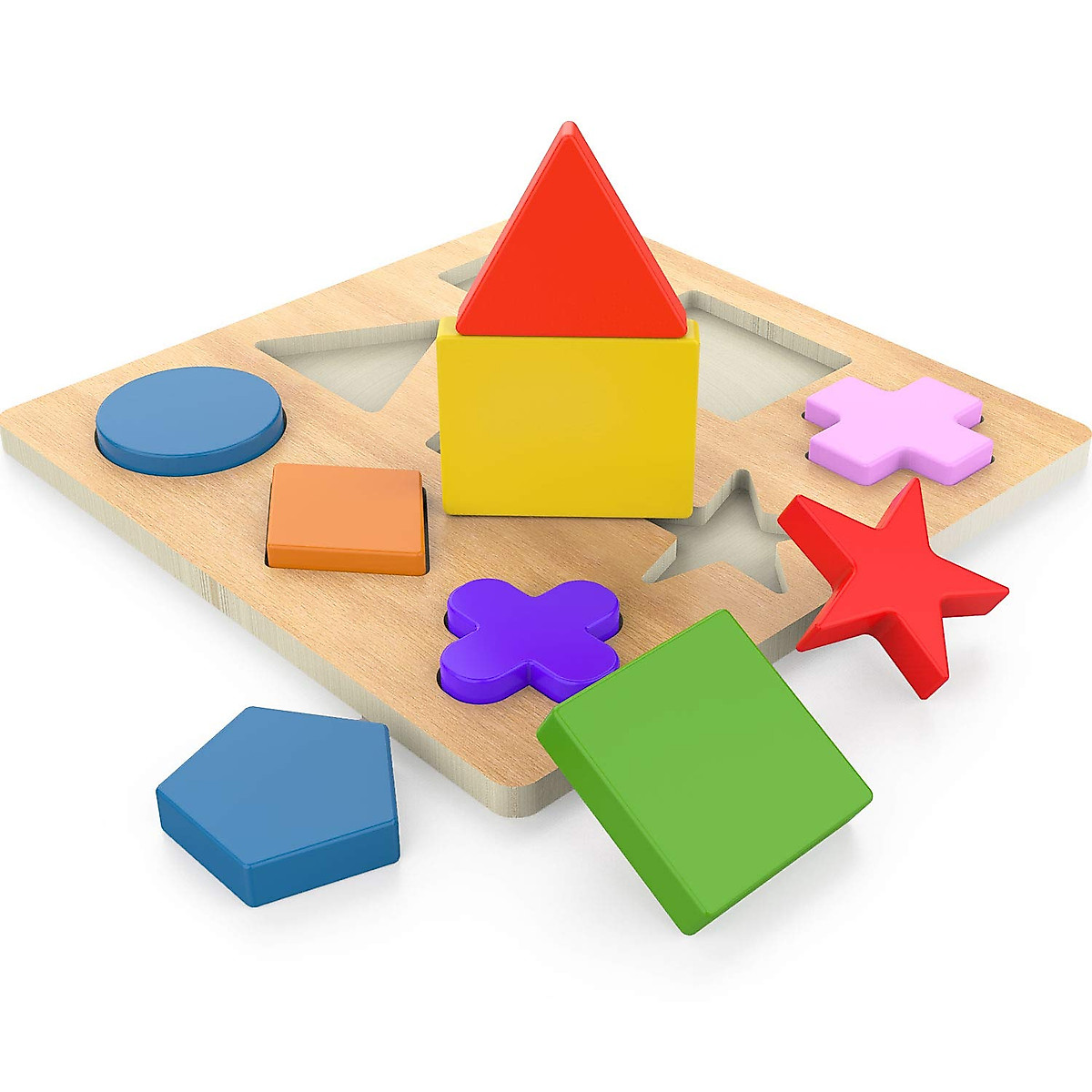 Kimuvin Wooden Number Puzzles, Preschool Educational Learning Board Toys for 3 4 5 Years Old Kids Toddlers