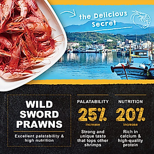 Ultra Fresh Betta Fish Food, Betta Pro Shrimp Patties, 50% Sword Prawns + Akiami Paste Shrimps, All Natural Protein, Rich in Calcium, for Betta's Healthy Development and Cleaner Water, 1.87 oz