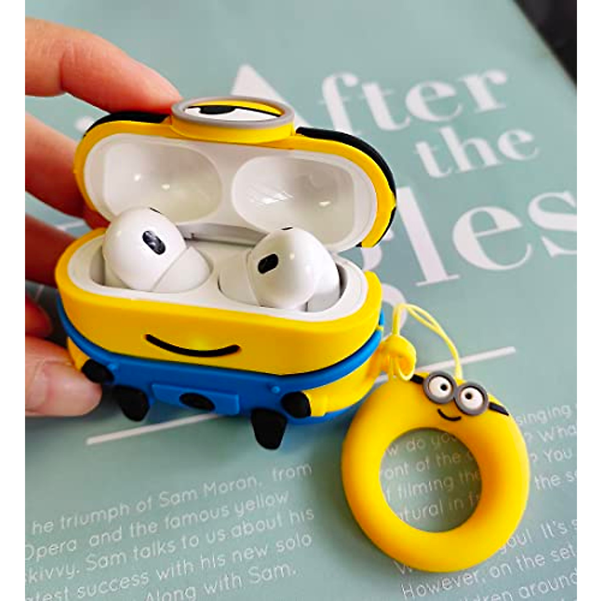Compatible with Airpods Pro 2nd Generation Case 2022, Cute Case for Air Pods Pro 2 Cartoon, Kawaii Soft Silicone Protective Cover for New Apple Air pod Pro2 Case for Men Women Keychain (One Eye)
