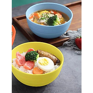 Unbreakable Cereal Bowl 24 Oz - Wheat Straw Fiber Bowl - Salad Bowl - Dessert Bowl - Deep Soup Bowl - Set Of 6 - Microwave And Dishwasher Safe, Bpa Free, Suitable For Children And Adults