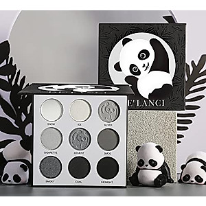 Afflano Gray Eyeshadow Palette Grey Black White Silver, Blendable Smokey Eye Eyeshadow Palette, for SFX Skull Goth Look Halloween Makeup Palette, Long Lasting Dark Eye Shadow Pallet - Panda