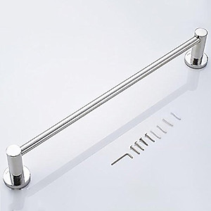 -Shelf Balcony Bathroom Towel Rail,Towel Rack Punch-Free Towel Bar, Towel Rail, Bathroom Towel Bar, Bathroom Accessories, Single Rod, Stainless Steel, Multiple/100Cm