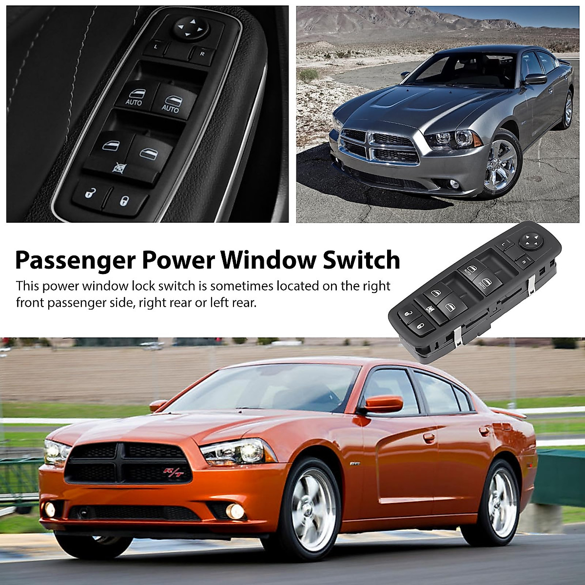 68139805AA Master Power Window Switch Front Left Driver Side for 2011-2020 Chrysler 300, 2015-2017 Chrysler 200, 2011-2016 Dodge Charger Replace 68139805AB 68139805AC 68139805AD