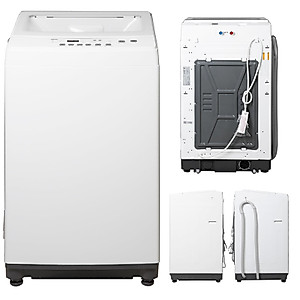 Techomey 1.7 Cu.Ft. Portable Washing Machine, 12Lbs Small Top Load Clothes Washer, Fully Automatic Compact Washer and Spinner Combo, 6 Wash Program, Transparent Lid, White