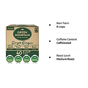 Keurig Green Mountain Coffee Roasters Single Origin Collection Variety Pack, Single-Serve Keurig K-Cup Pods, 40 Count