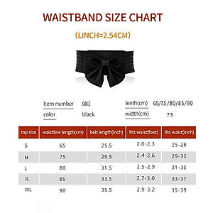 YALEMEI Women's Cute Bow Wide Elastic Waist Belt - Adorable Accessory Dress, Black, Medium