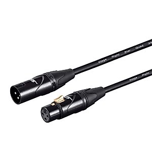 Monoprice Starquad XLR Male to XLR Female Microphone Cable - 3 Feet - Black, 24AWG, Optimized for Analog Audio - Gold Contacts - Stage Right Series