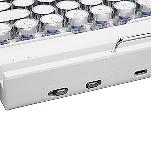 Naroote Gaming Keyboard Mechanical Keyboard Knob Control 83 Keys Ergonomic for Phone (White)