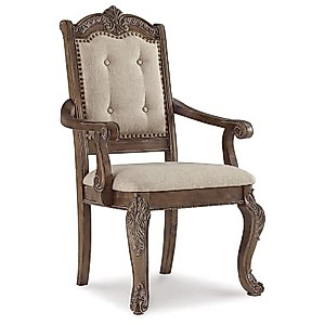 Signature Design by Ashley Charmond Antique Dining Room Chair, 2 Count, Brown
