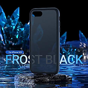 TORRAS 𝟐𝟎𝟐𝟐 𝗨𝗽𝗴𝗿𝗮𝗱𝗲𝗱 Shockproof for iPhone SE Case 2022/iPhone SE Case 2020 [Military Drop Certified] iPhone SE 2022 Case Semi-Clear Hard Back Protective Slim Case for iPhone SE/8/7-Black