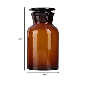 Amber Glass, Wide Mouth, Reagent Bottle, 60mL
