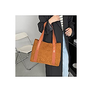 Ulisty Women Corduroy Pockets Tote Bag Casual Shoulder Bag Daily Shopping Bag Fashion Handbag green