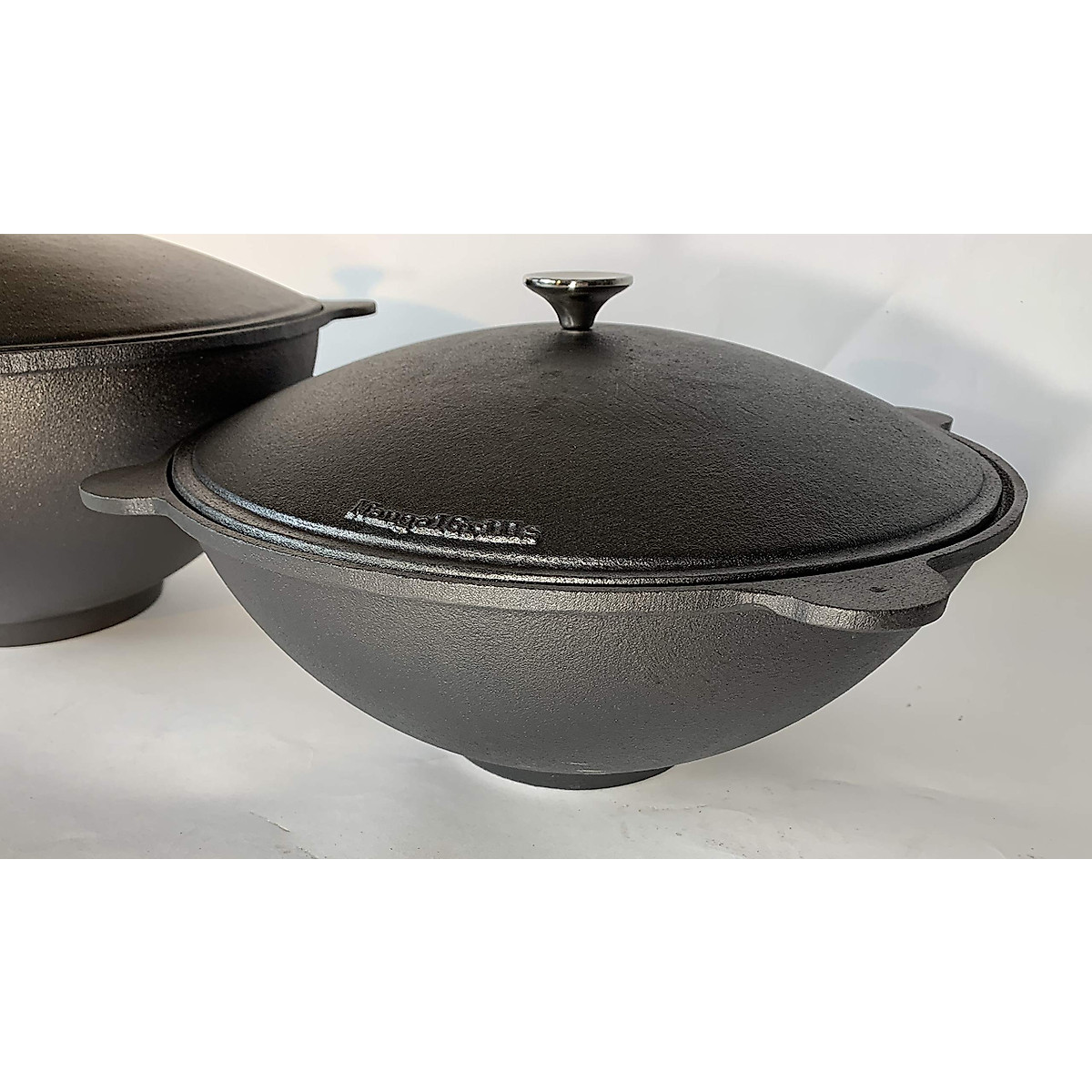 MangalGrills Kazan Cast Iron Cauldron Qazan Qozon Caldero Kadai Plov Pilaf Shorpa Uzbek Wok (15L-4Gal)