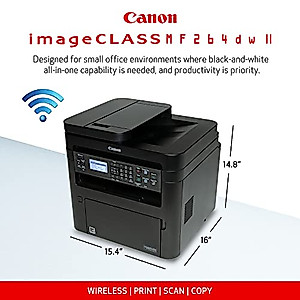 Canon imageCLASS MF264dw II Wireless Monochrome Laser Printer, Print, Copy and Scan, with Auto Document Feeder,Black