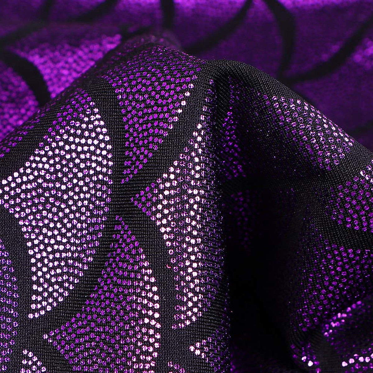 BAOHULU Girls Gymnastics Leotards Shiny Spliced Scale Dance Clothes 3-12 Years B146_Purple_4A