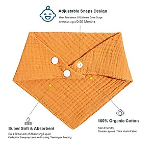 YEONHWA 10Pack Soft Muslin Baby Bibs, Cute Banadana baby Drool Bib for Girls & Boys, Super Absorbent Bibs Set for Teething and Drooling, Solid Color