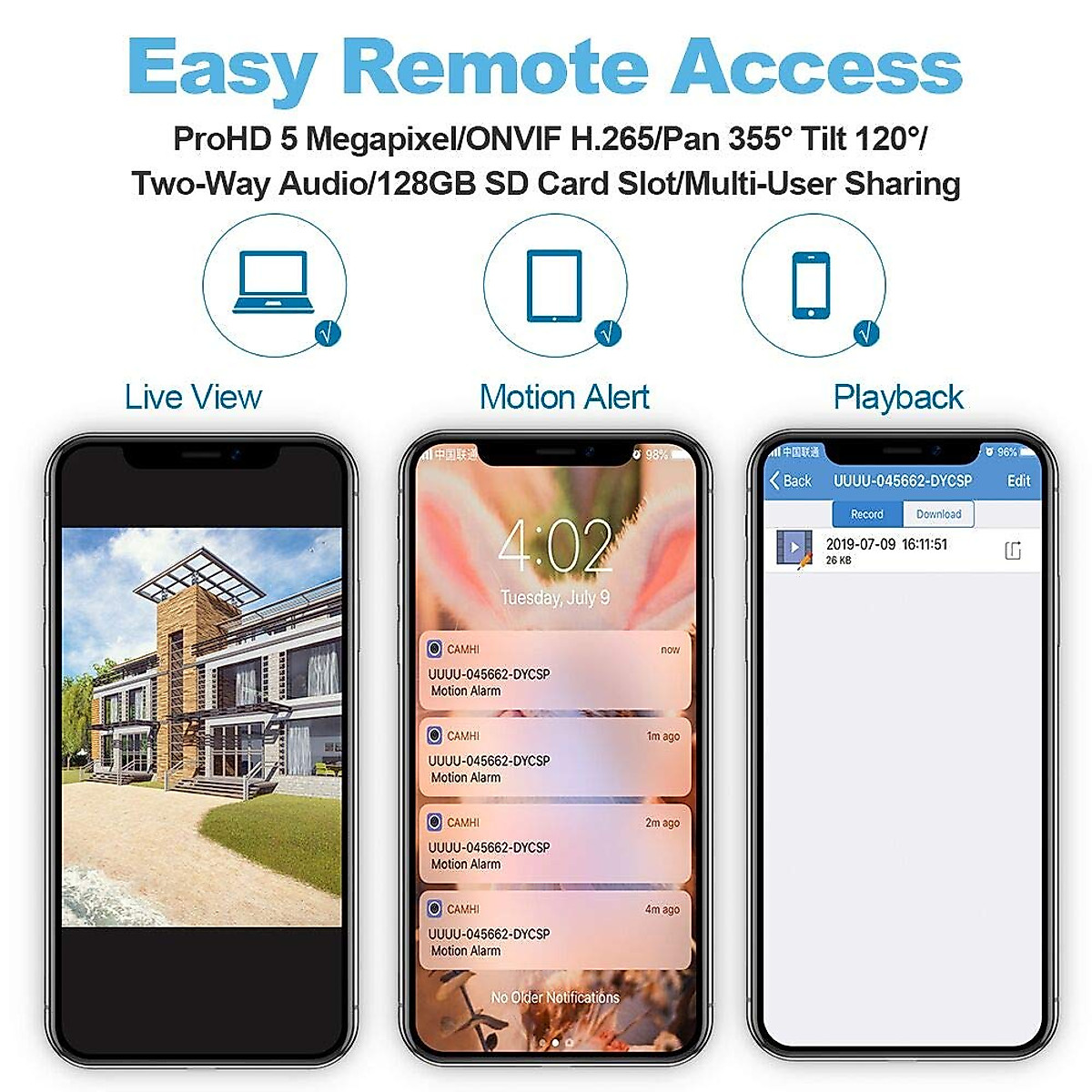 SV3C PTZ Poe Camera Outdoor 5MP Onvif Security Camera, 5X Optical Zoom, Auto Focus, Two-Way Audio, HD Night Vision, Waterproof, APP Motion Alerts, RTSP, Remote View, 24/7 Recording, Wired