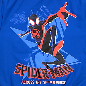 Marvel Superheroes Bomber Jacket for Boys, Avengers and Spider-Man Bomber Jacket (Royal Blue, Size 7)