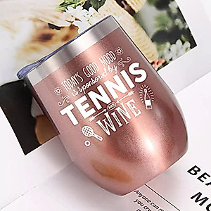 Tennis Gifts, Tennis Gifts Women/Men, Tennis Gift Unique, Gifts for A Tennis Lover, Tennis Gifts for Girls, Tennis Gifts for Women Funny, Funny Tennis Player Themed Wine Tumbler Gifts 12oz