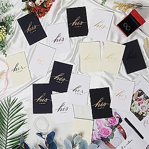 CARAVELOVE Vow Books for Wedding Vow Books His and Hers (White+ White/Black Lettering)