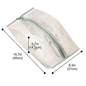 Veki Clear Waterproof Shoe Storage Bag for Travel and Daily Use Large Foldable Transparent Shoes Storage Packing Organizers Pouch with Zipper and Rope for Men Women(Green)