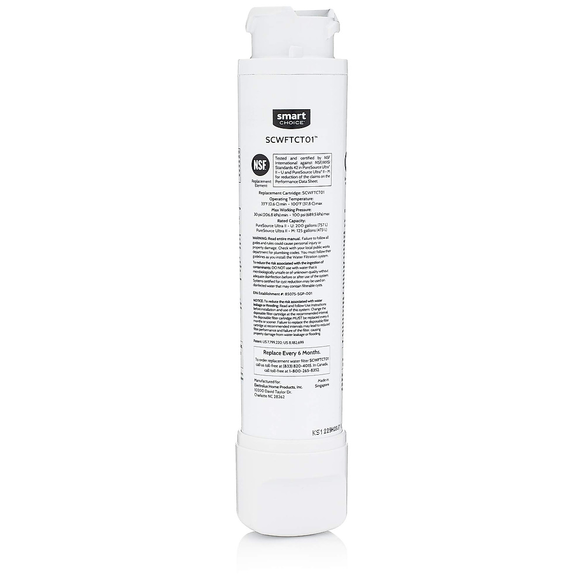 Smart Choice™ SCWFTCTO1 Replacement for EPTWFU01 & EWF02 Water Filters from Frigidaire and Electrolux