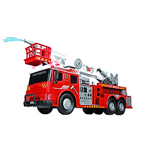 DICKIE TOYS: 24" Light and Sound Fire Brigade Vehicle (with Working Pump), Ladder Rotates by 350 Degrees, Battery Powered, for Ages 3 and up