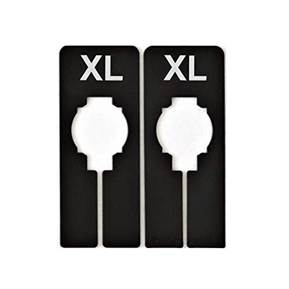 NAHANCO QSDBWKIT2, Black Rectangular Clothing Size Dividers with White Print for XS-XL, Kit of 25 (5 Sizes of 5 Each)