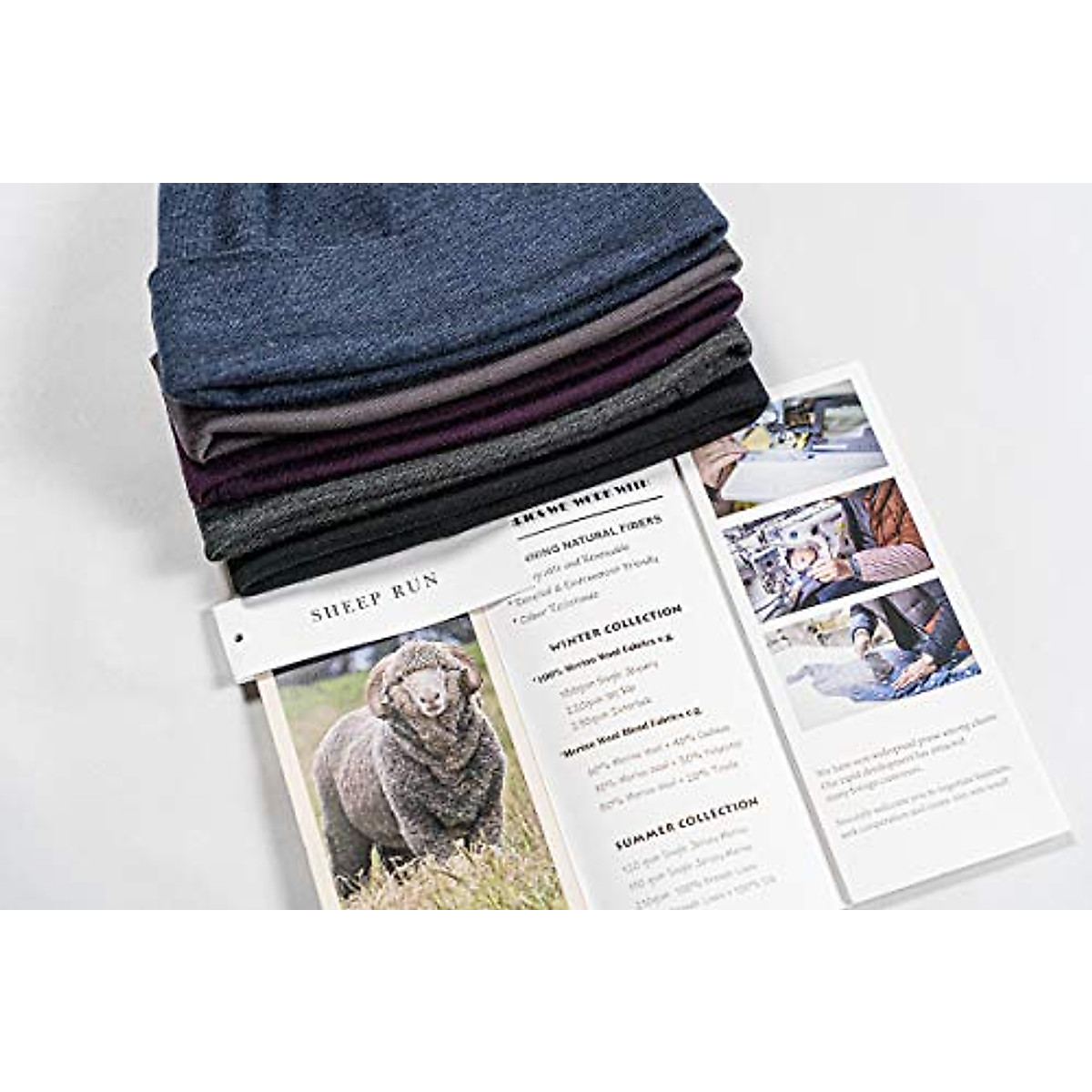 SHEEP RUN 100% Merino Wool Lightweight Wicking Cuff Beanie Hat for Outdoor Hiking Hunting (Black)