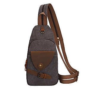 KL928 Canvas Sling Bag Crossbody Backpack Shoulder Casual Rucksack for Men Women