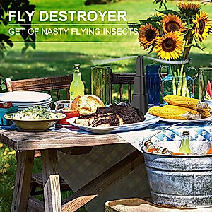 Fly Fans for Outdoor Tables Foldable Portable Retractable Fan with Holographic Blades (2pcs)