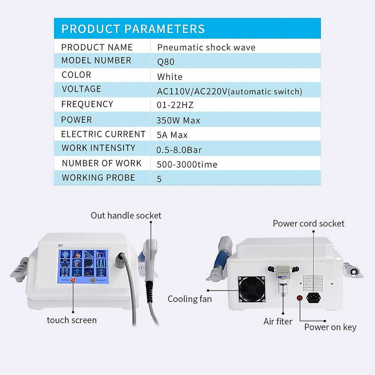 Kalecope Shock Wave Therapy Machine for Joint and Muscle Pain Relief, Muscle and Bone Tissue Regeneration