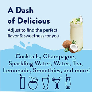 Jordan's Skinny Mixes Sugar Free Syrup, Coconut Flavor, Fruit Flavored Water Enhancer, Drink Mix for Ice Tea, Lemonade & More, Zero Calorie Flavoring, Keto Friendly, 25.4 Fl Oz, 1 Pack