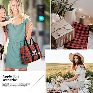 Tote Bag for Women, Canvas Carry-On Shoulder Bag Weekender Bags for Work, Daily Life (Striped Red)