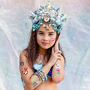 Konsait 50pcs Cat Glitter Temporary Tattoos for Kids Tattoos Temporary for Cat Birthday Party-Waterproof Fake Tattoos for Birthday Party Goodie Bags Stuffers Party Fillers