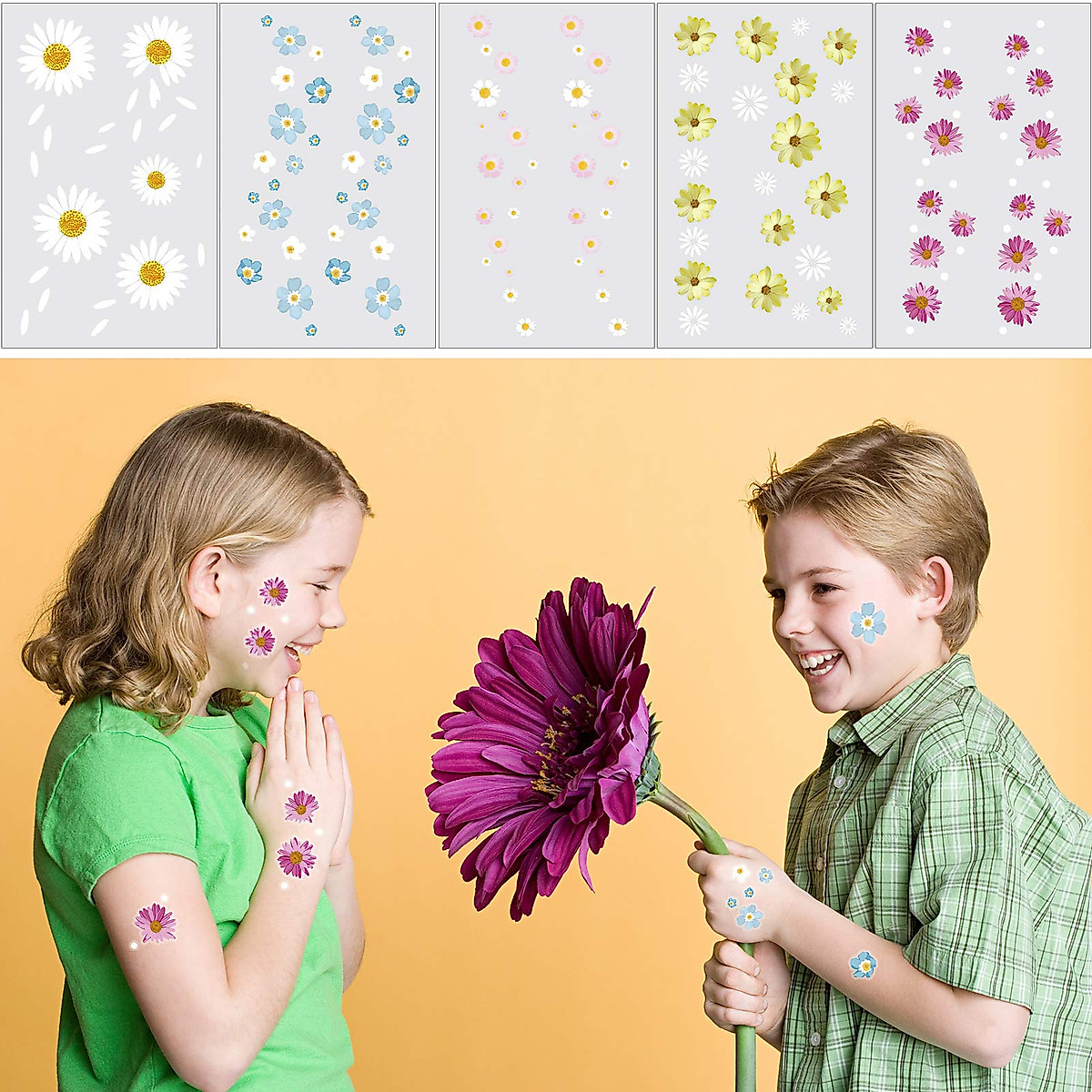 Konsait 25 Sheets Flower Temporary Tattoos, Fake Tiny Temporary Tattoo Waterproof Body Art Sticker for Women Girls Kids,Hand Neck Wrist, Brirthday Party Favour Supplies,Party Bags Filler