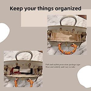 DGAZ Purse Organizer Silky Smooth,Silk,Luxury Handbag Tote in Bag Shapers, Women- Fits Birkin25/30/35/40 Bags (Craie, BK25)