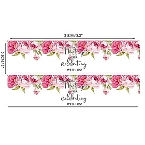 CRAWPROP 36PCS Thank You for Celebrating with US Water Bottle Sticker Labels Wedding Bridal Party Supplies Baby Shower Birthday Party Decorations(Pink)