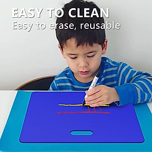 Privacy Shields 2 Pack Blue Durable Easy Carry Plastic Desk Dividers-Easy to Disinfect Classroom Dividers-Portable Divider-Re-usable Privacy Divider