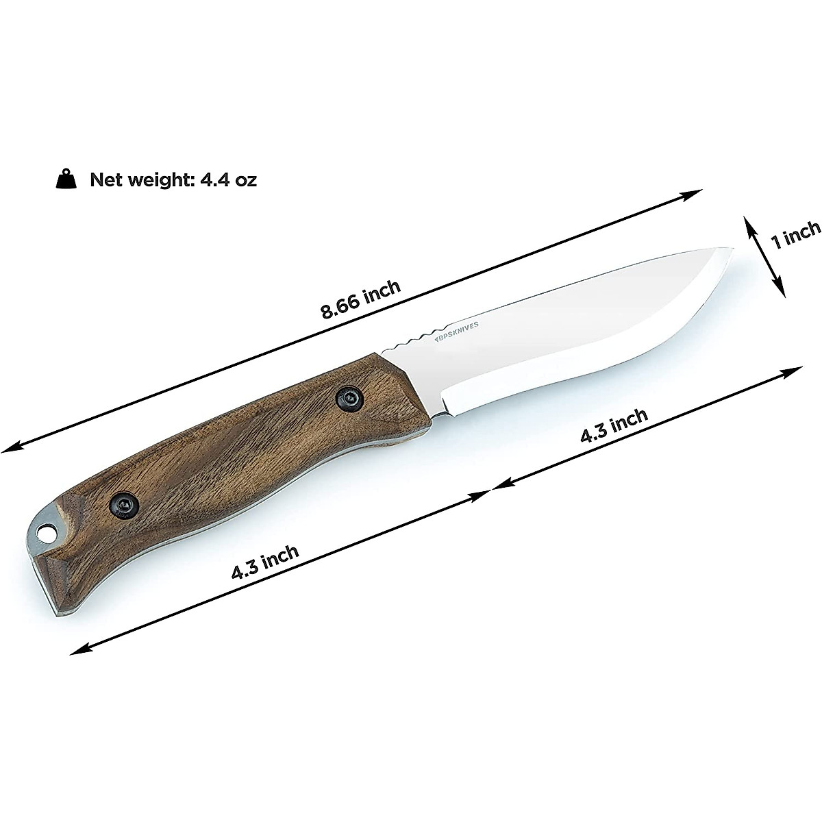 BPS Knives HK1 SSH - Handmade Stainless Steel Knife - Fixed Blade Full Tang Hunting Knife - Camping Bushcraft Knife With Leather Sheath - Outdoor Knives - Survival Camp Knife